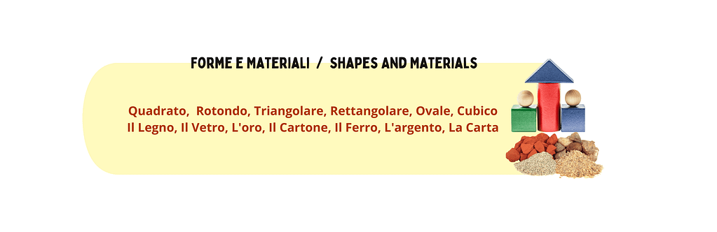 Easy learn 25 names of Shapes in Italian and Materials with Examples ...