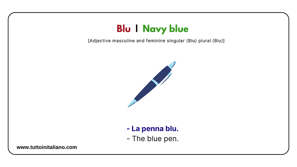 Italian A1 Vocabulary: Color names with easy examples for each word ...