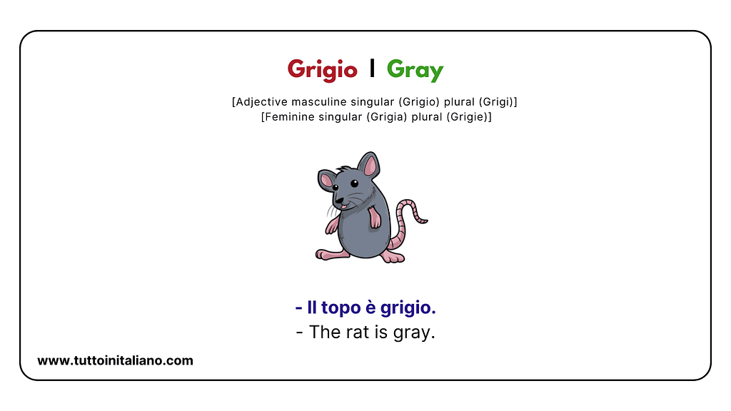 Italian A1 Vocabulary: Color names with easy examples for each word ...