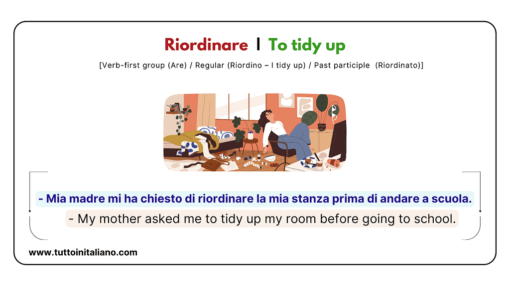 Italian verbs list: household chores | 20+ easy verb about household ...