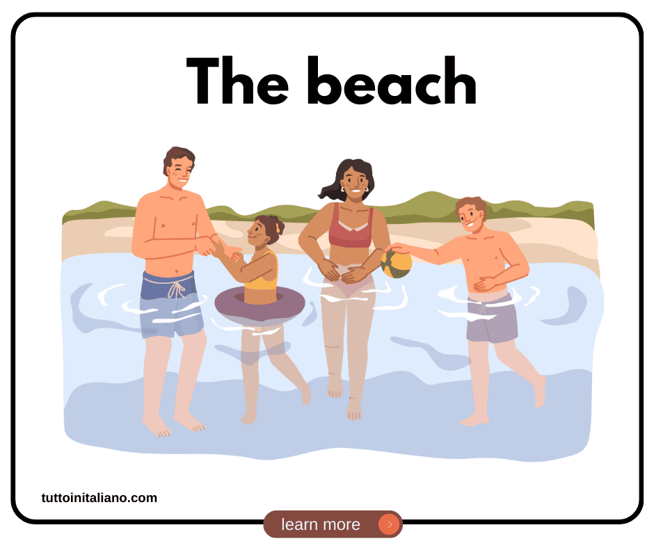 20+ Italian Vocabulary | The beach in Italian | Easy learn Italian ...